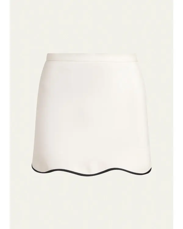 Valentino Garavani Piped Wave Hem Miniskirt - Vanilla