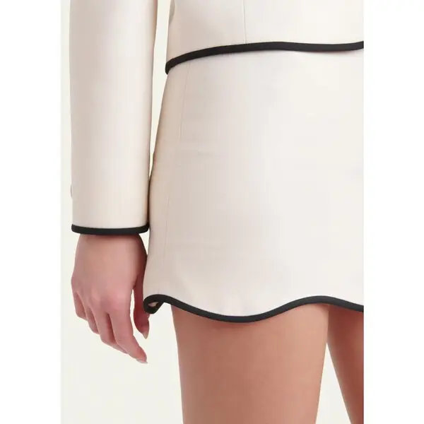 Valentino Garavani Piped Wave Hem Miniskirt