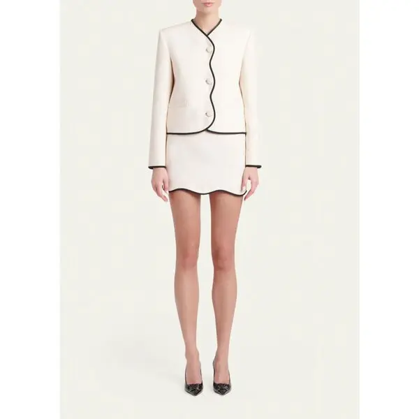 Valentino Garavani Piped Wave Hem Miniskirt