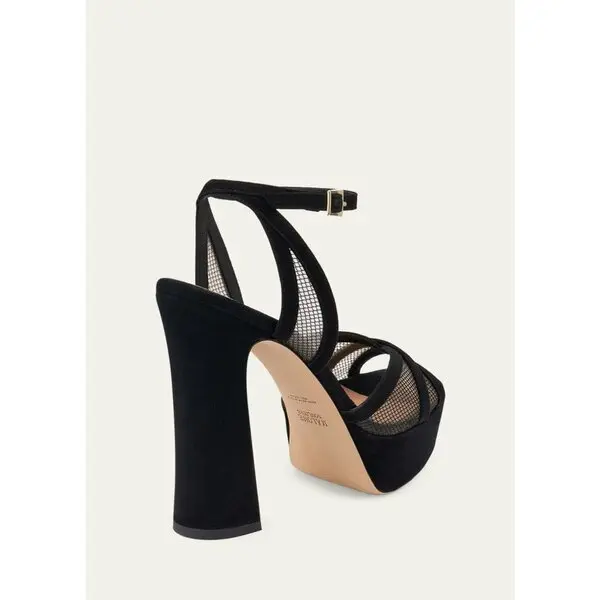 MALONE SOULIERS Sylvie 125mm Suede & Mesh Platform Sandals