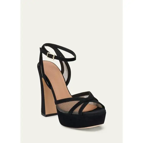 MALONE SOULIERS Sylvie 125mm Suede & Mesh Platform Sandals