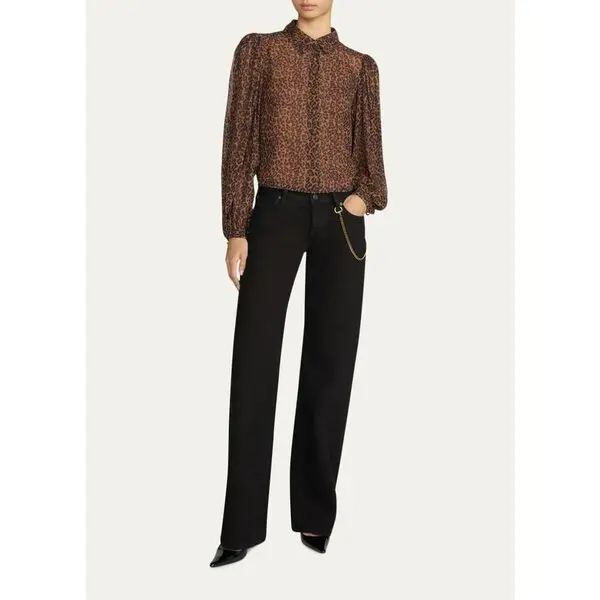 FRAME The Silk Prairie Leopard Blouse
