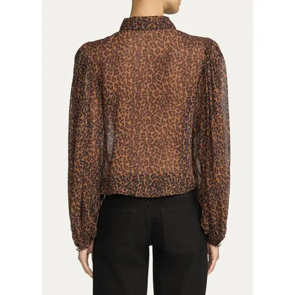 FRAME The Silk Prairie Leopard Blouse