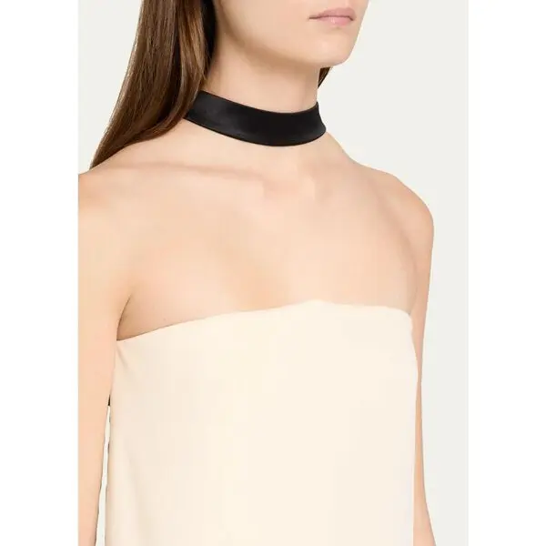 Valentino Garavani Colorblock Silk Choker Strapless-illusion Column Gown