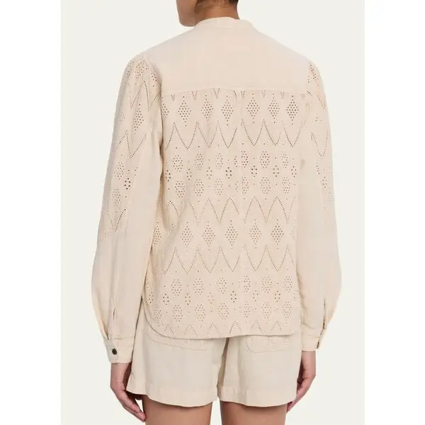 Isabel Marant Étoile Kaina Eyelet Cotton Button-front Shirt - Beige