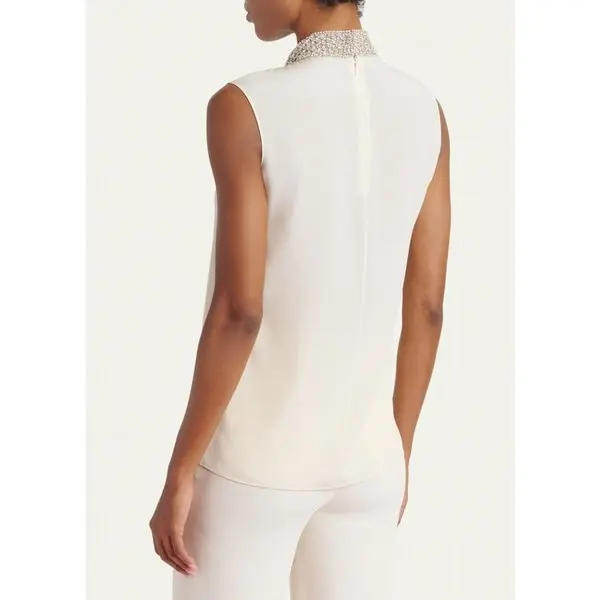 Valentino Garavani Silk Tie Neck Sleeveless Blouse