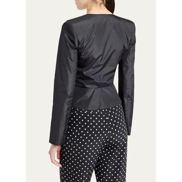 Valentino Garavani Pleated Silk Taffeta Strong-shoulder Jacket