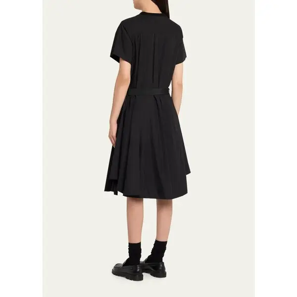 Sacai Cotton Poplin X Knit Shirtdress