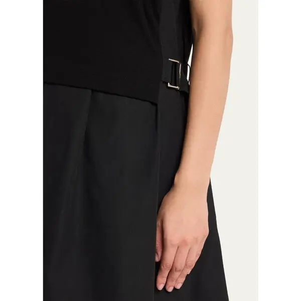 Sacai Cotton Poplin X Knit Shirtdress