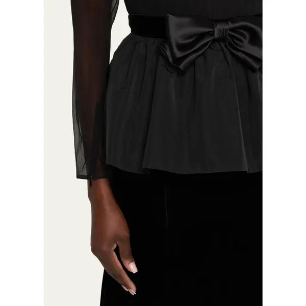 Valentino Garavani Sablé Velvet Peplum Backless Gown