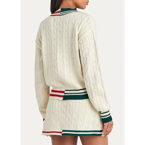 SEROYA Iona Colorblock Cable-knit Sweater