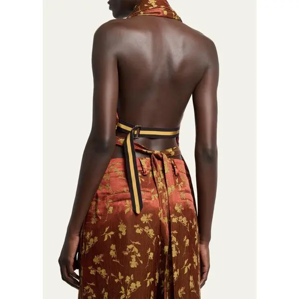 Dries Van Noten Floral Jacquard Sleeveless Wrap Top