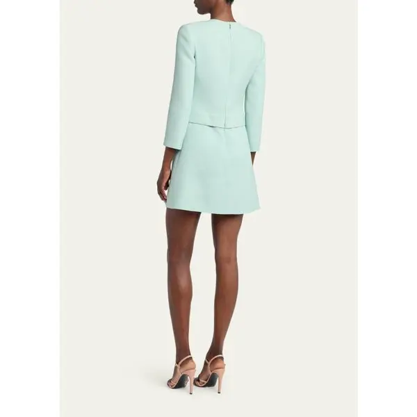 Valentino Garavani Crepe Couture Belted Vlogo Mini Dress
