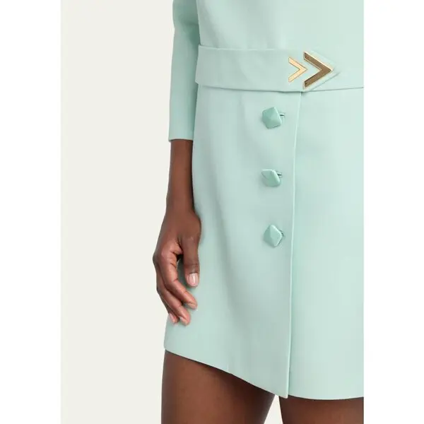 Valentino Garavani Crepe Couture Belted Vlogo Mini Dress