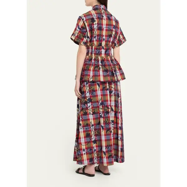 Rosie Assoulin Boogie Woogie Button-down Plaid Dress