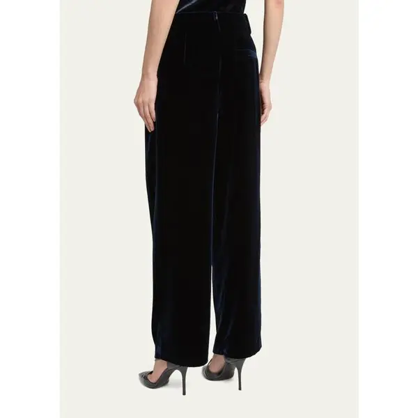 Giorgio Armani Velvet Silk-blend Pleated Pants