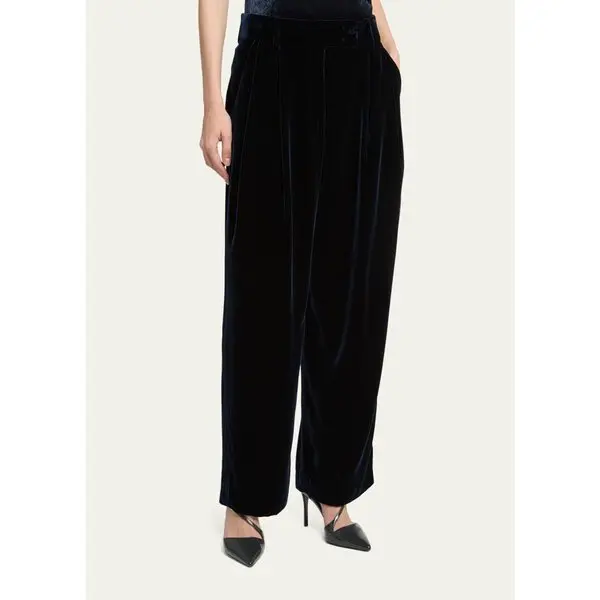 Giorgio Armani Velvet Silk-blend Pleated Pants