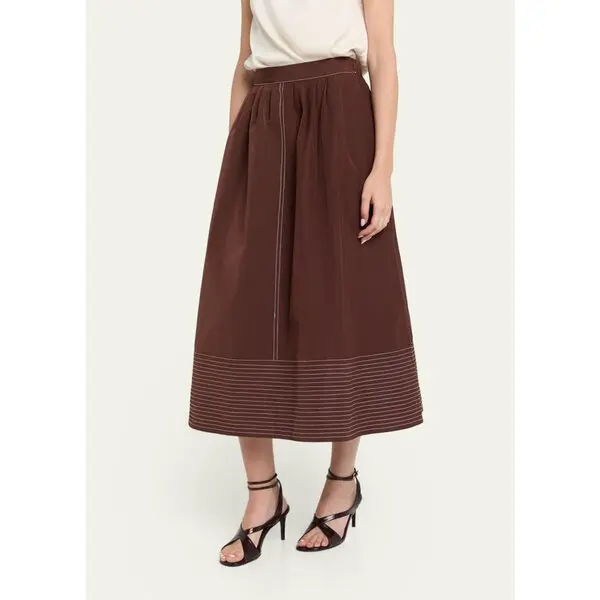 Rosie Assoulin Paneled Hem Midi Skirt