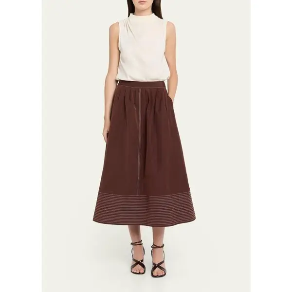 Rosie Assoulin Paneled Hem Midi Skirt