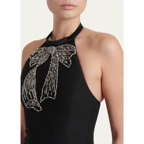 Valentino Garavani Beaded Bow Halter Minidress