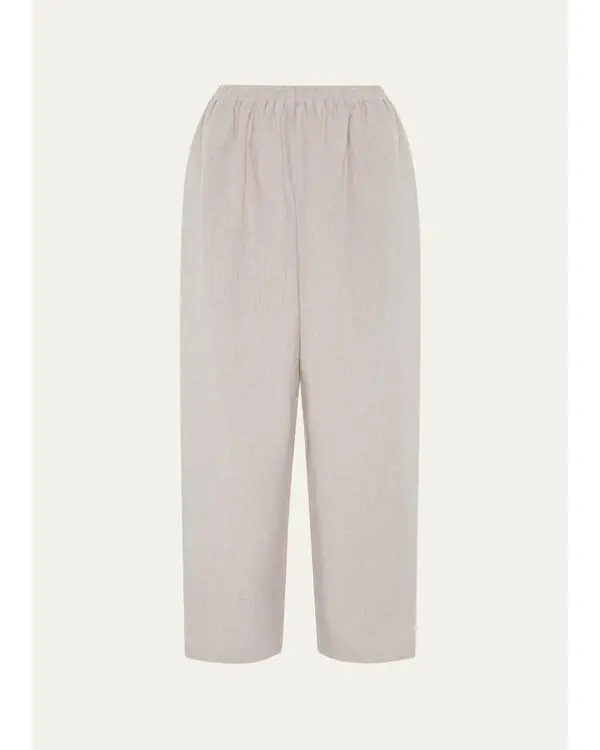 Eskandar Lightweight Linen Japanese Trousers - Natural