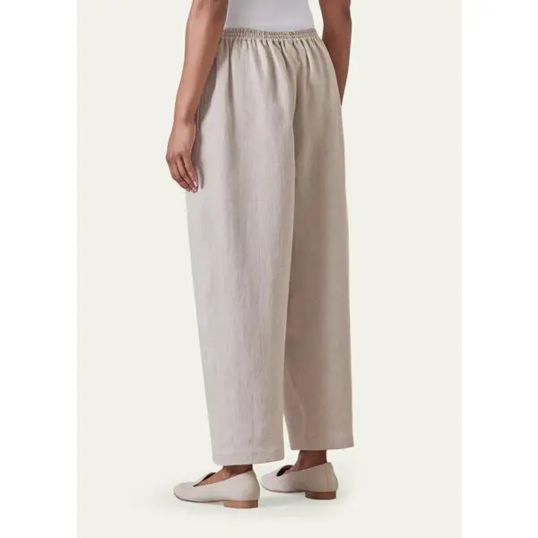 Eskandar Lightweight Linen Japanese Trousers - Natural