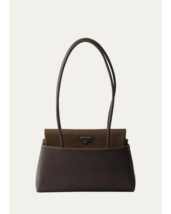 Prada Leather & Re-nylon Flap Shoulder Bag