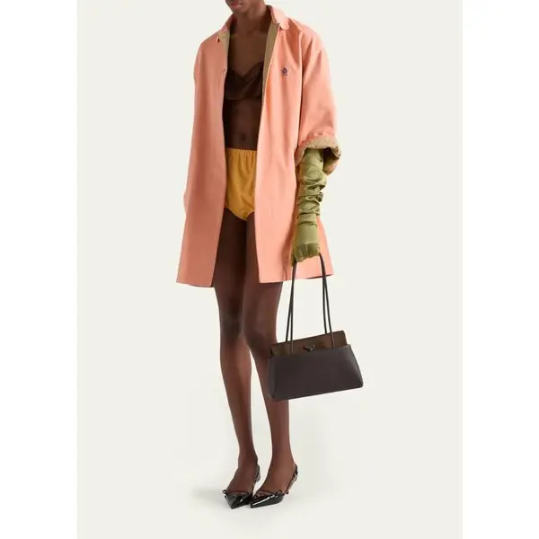 Prada Leather & Re-nylon Flap Shoulder Bag