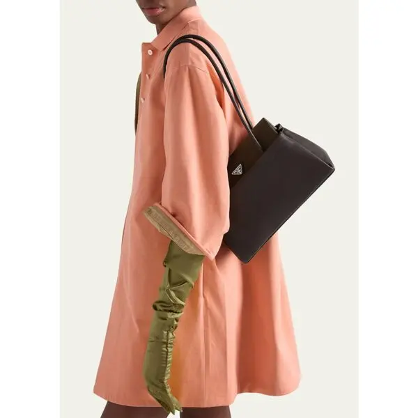 Prada Leather & Re-nylon Flap Shoulder Bag