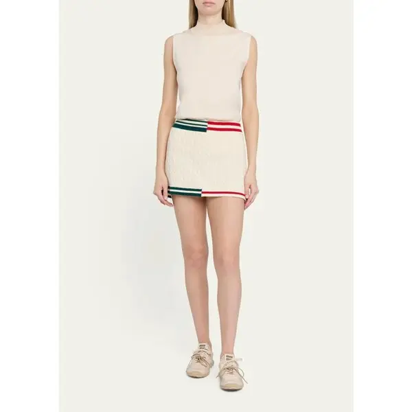 SEROYA Pearson Cable-knit Mini Skirt