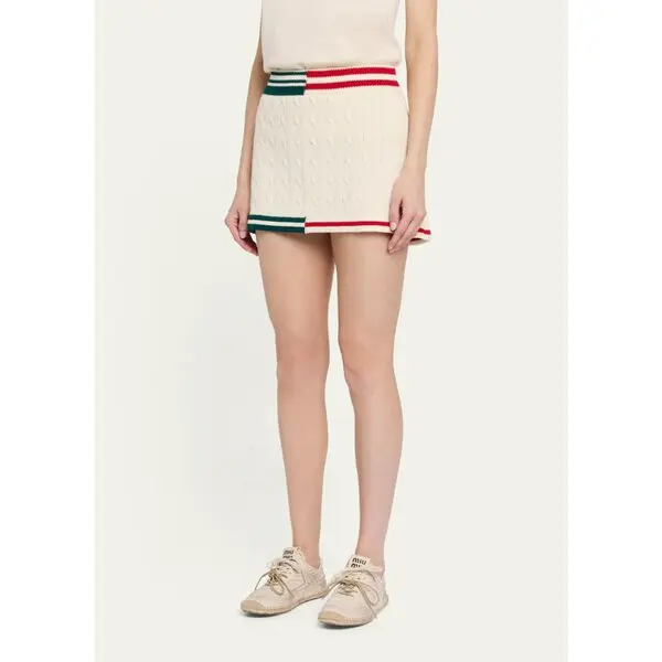 SEROYA Pearson Cable-knit Mini Skirt