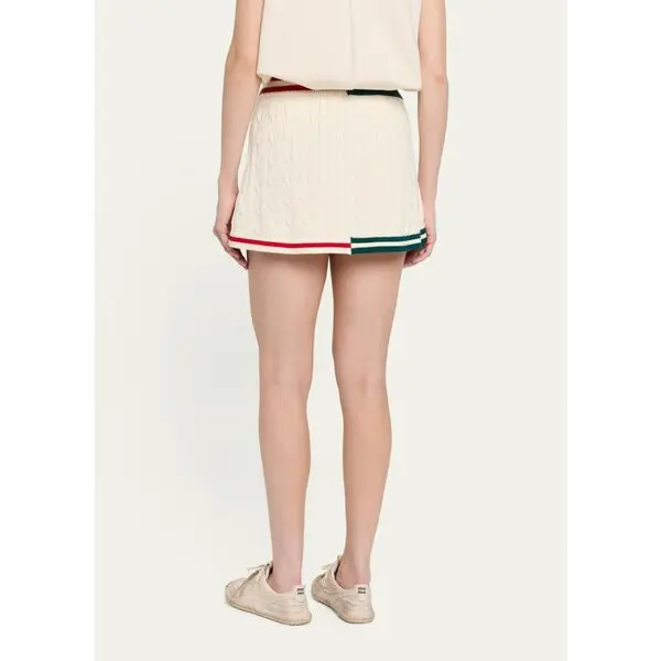 SEROYA Pearson Cable-knit Mini Skirt