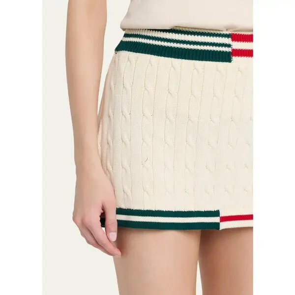 SEROYA Pearson Cable-knit Mini Skirt