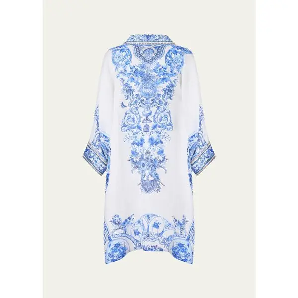 Camilla Wide Body Collared Kaftan Coverup