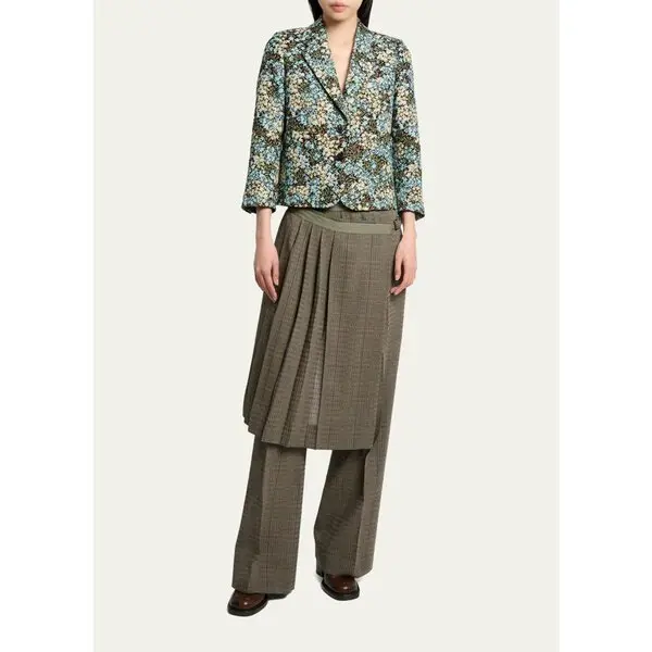 Dries Van Noten Floral Jacquard Single-breasted Shrunken Jacket