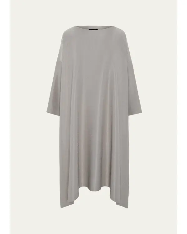 Eskandar Midweight Silk Plissé Dps Scoop Neck Dress