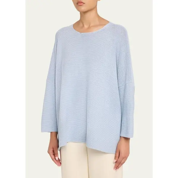 Eskandar Linen-cotton Bateau Neck Sweater Mid Plus Length