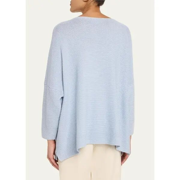 Eskandar Linen-cotton Bateau Neck Sweater Mid Plus Length