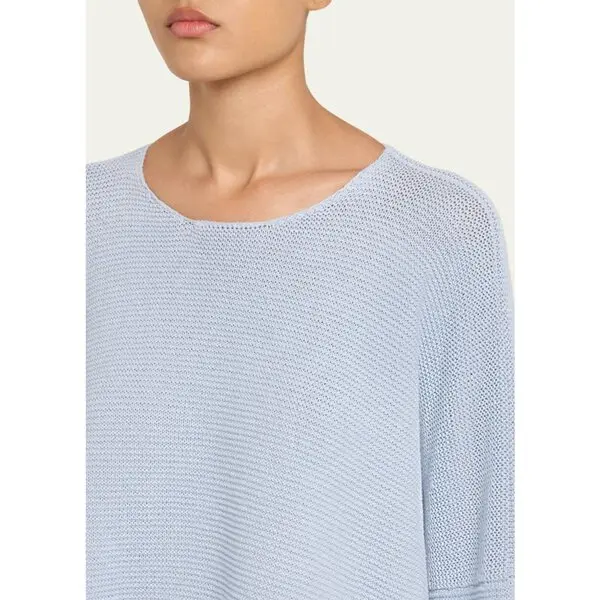 Eskandar Linen-cotton Bateau Neck Sweater Mid Plus Length