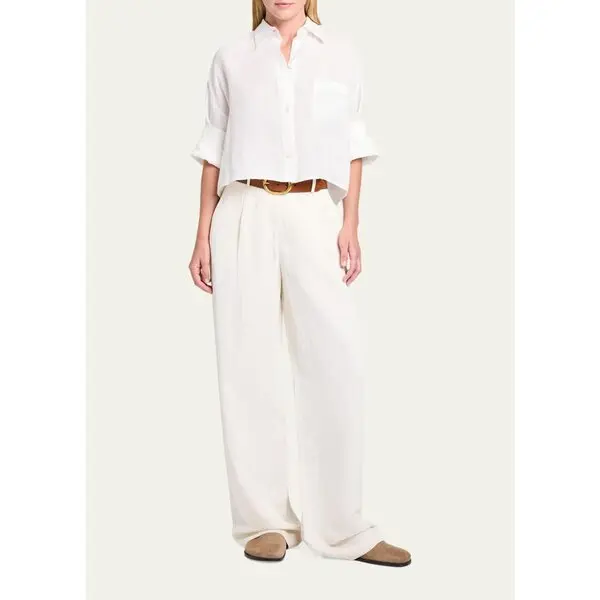 TWP Hudson St Pants In Coated Viscose Linen