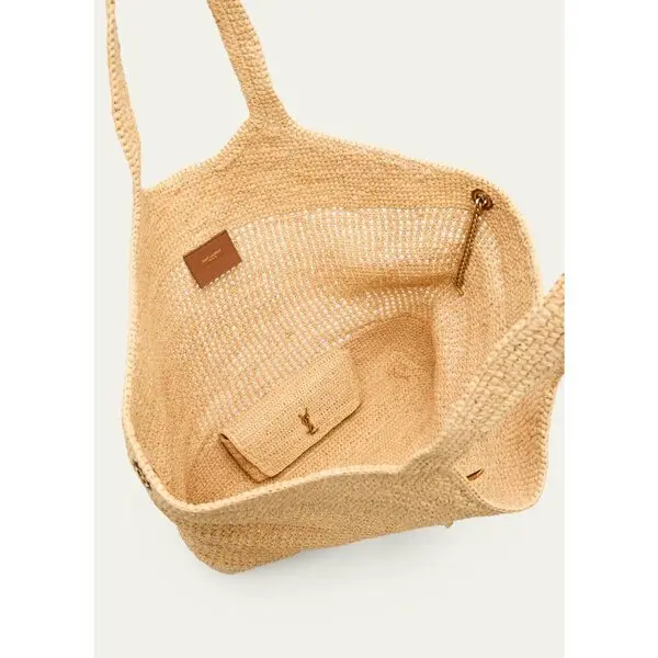 Saint Laurent Icare Raffia Tote Bag