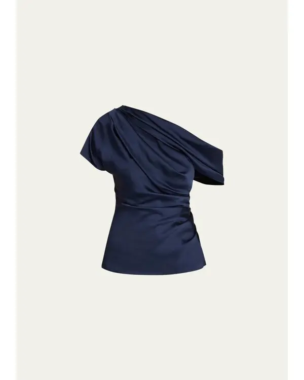 Simkhai Phoebe Draped Satin Top