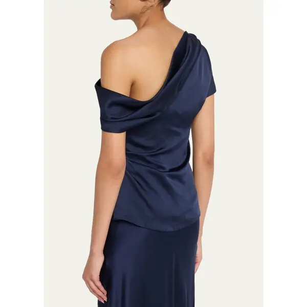 Simkhai Phoebe Draped Satin Top