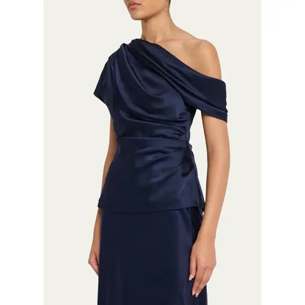 Simkhai Phoebe Draped Satin Top