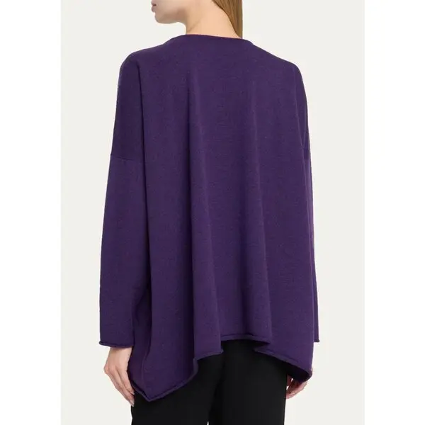 Eskandar A-line Bateau Neck Sweater Long Length