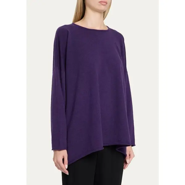 Eskandar A-line Bateau Neck Sweater Long Length