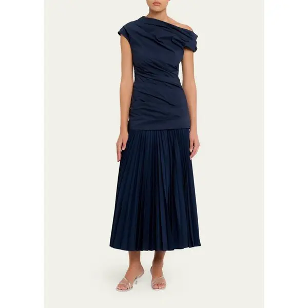 Simkhai Ammalie Mixed-media Midi Dress