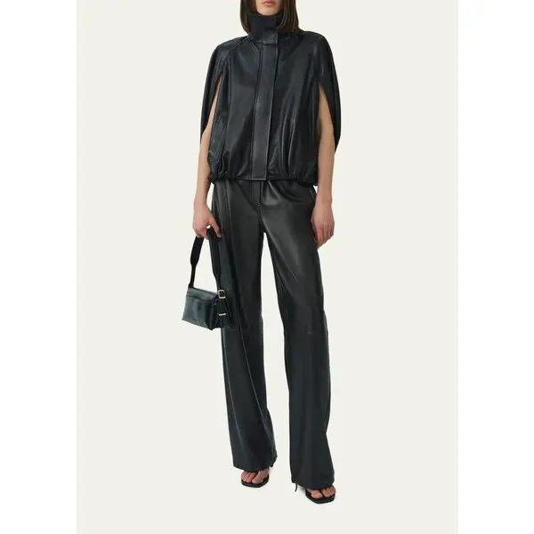 Simkhai Jada Nappa Leather Cape Jacket