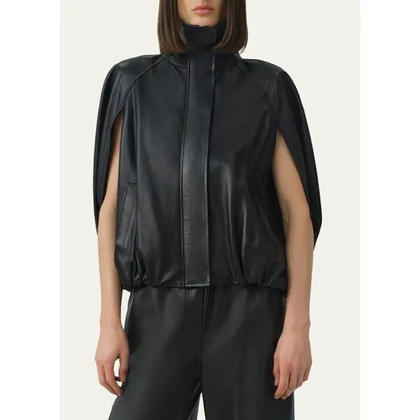 Simkhai Jada Nappa Leather Cape Jacket