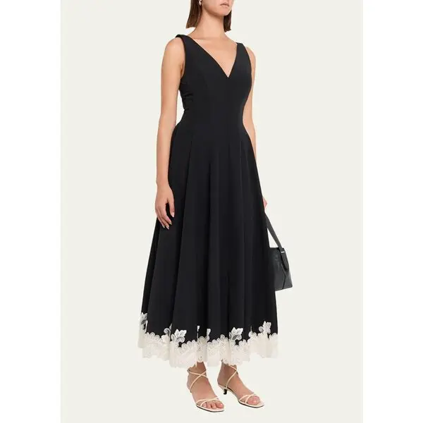 Simkhai Mira Cotton Faille Lace Midi Dress